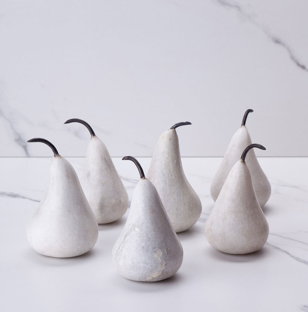 Marble Pears Set of 6 small - White – Leading Edgeware