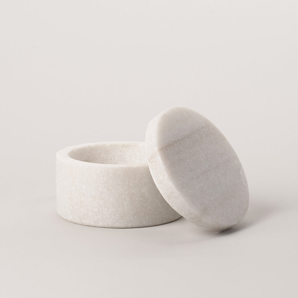 Marble - Round white marble box – Leading Edgeware