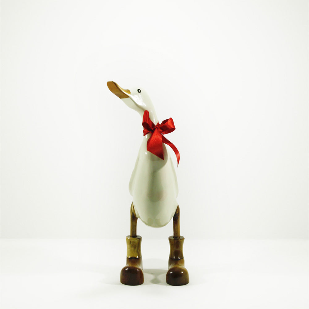 Duck - hand carved in bamboo wood with cream coloured lacquer – Leading ...